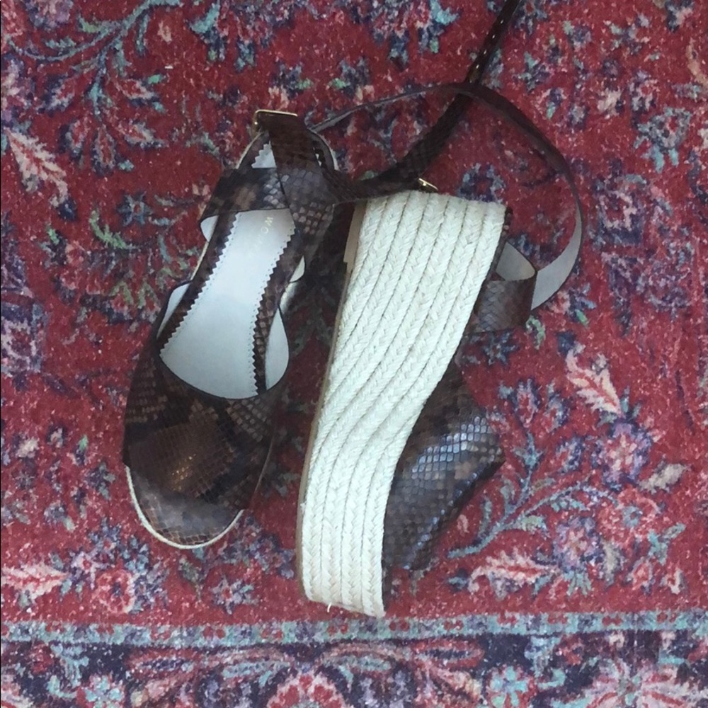 Wrap Around Animal Print Wedge - Gem